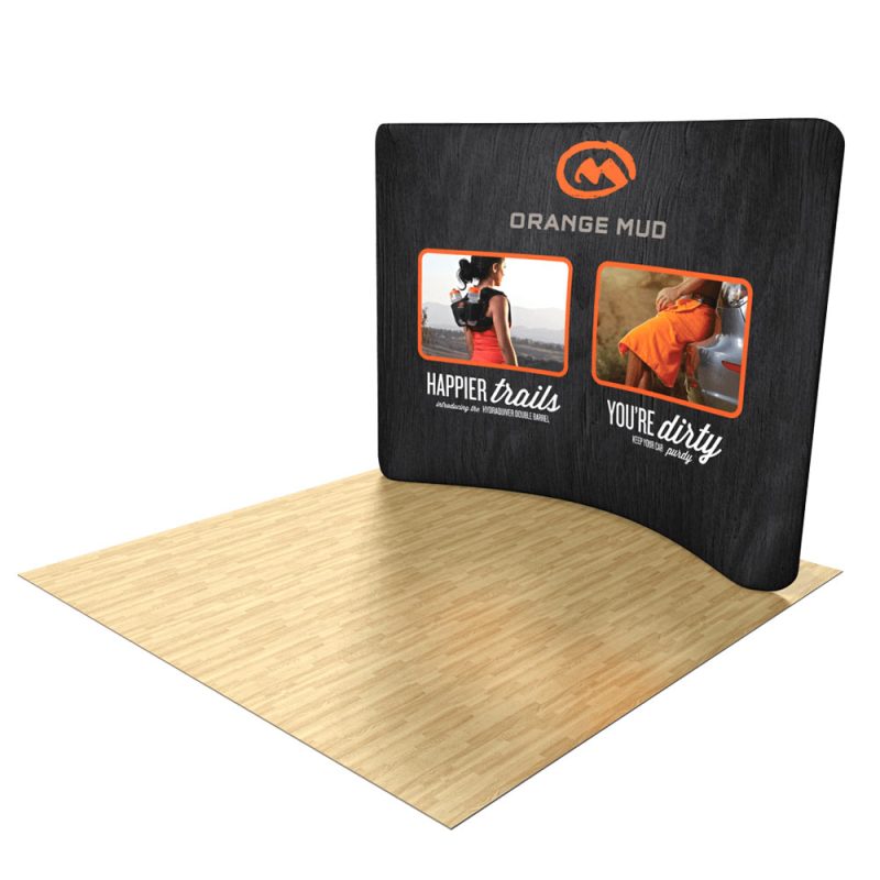 Curved shape 10ft trade show backdrop design - We Make Display