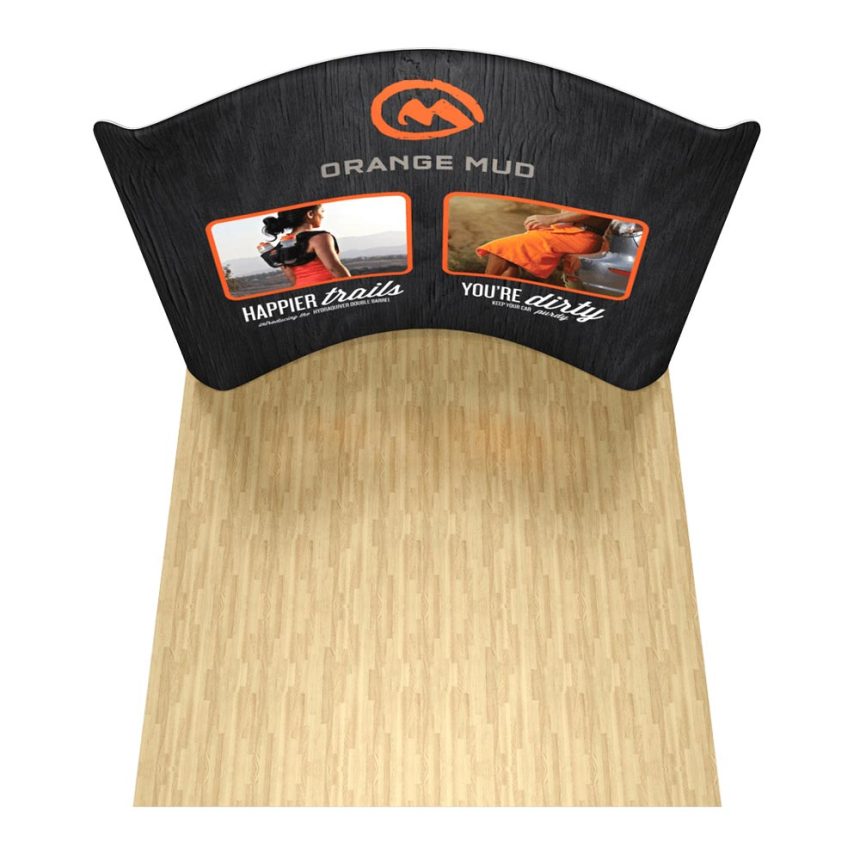 Curved shape 10ft trade show backdrop design - We Make Display