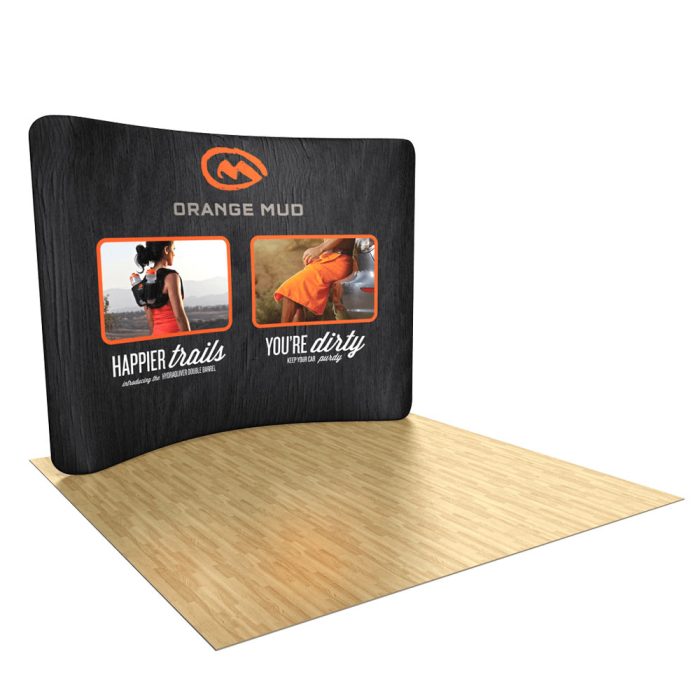 Curved shape 10ft trade show backdrop design - We Make Display