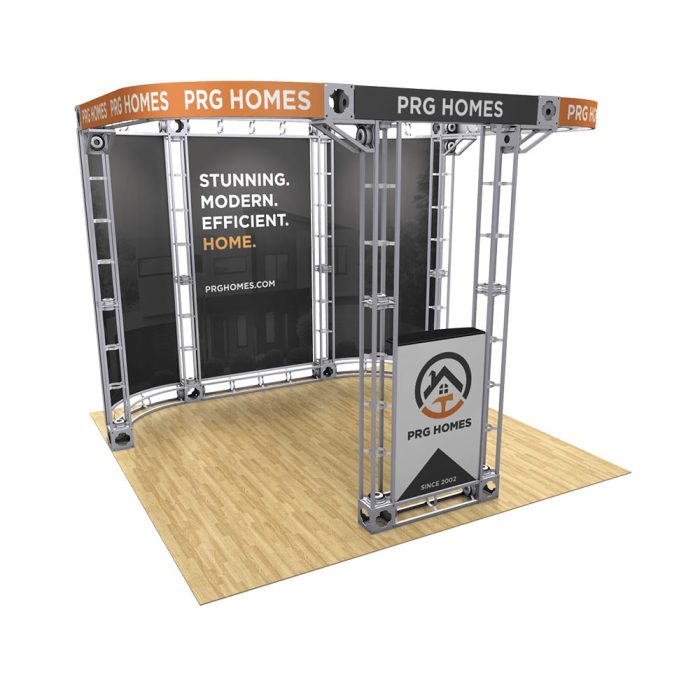 Modular aluminum free standing trade show light box display