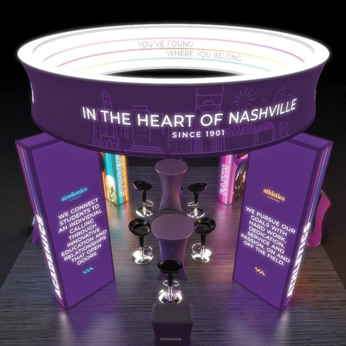 20x20 aluminum fabric trade show led backlit booth