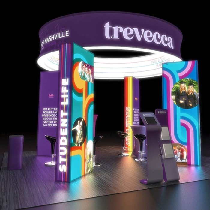 20x20 aluminum fabric trade show led backlit booth