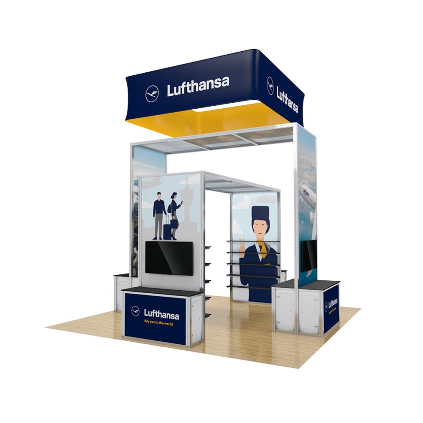 Aluminum 20x20 island custom trade show booths