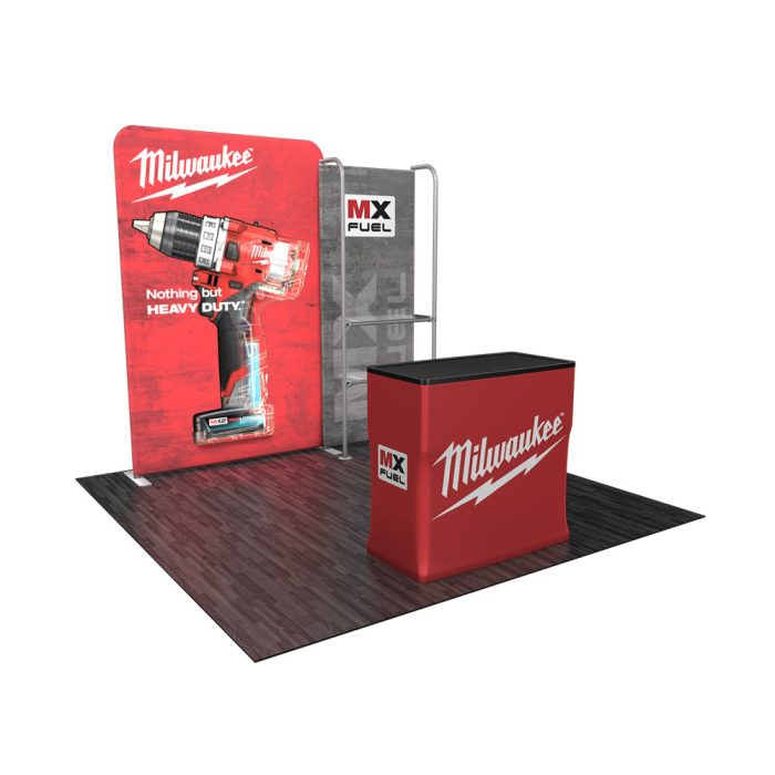 Aluminum tension fabric trade show backlit booth displays